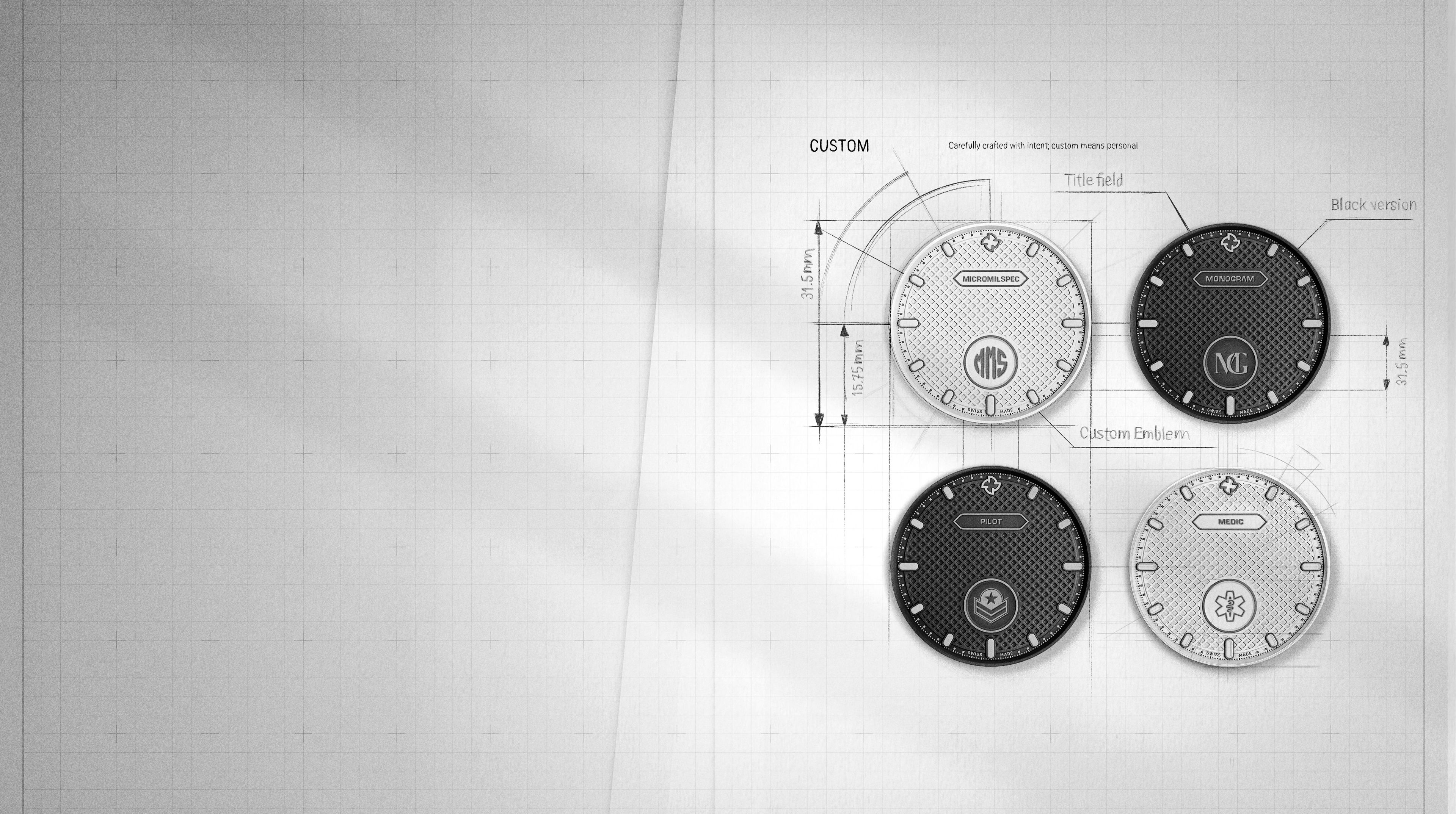 MICROMILSPEC Monogram Watch - Personalize with Your Own Monogram